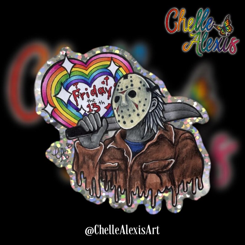 Classic Horror Movie Icon Glitter Sticker Collection | Pack of 10 Vinyl ...