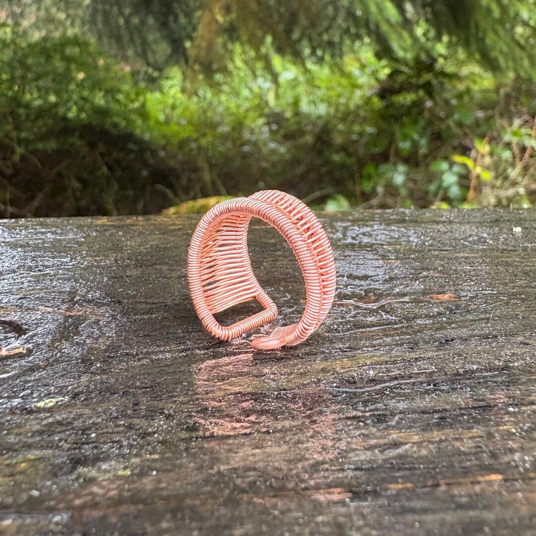 Adjustable Woven Copper Ring - Minimalist Jewelry - Etsy