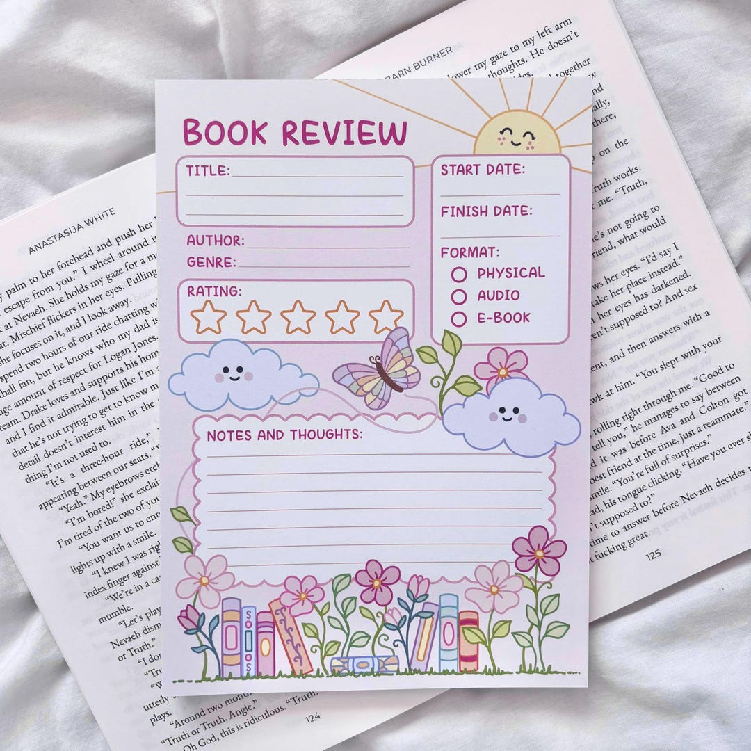Book Review Notepad | Book Review Pad | Reading Review Notepad ...