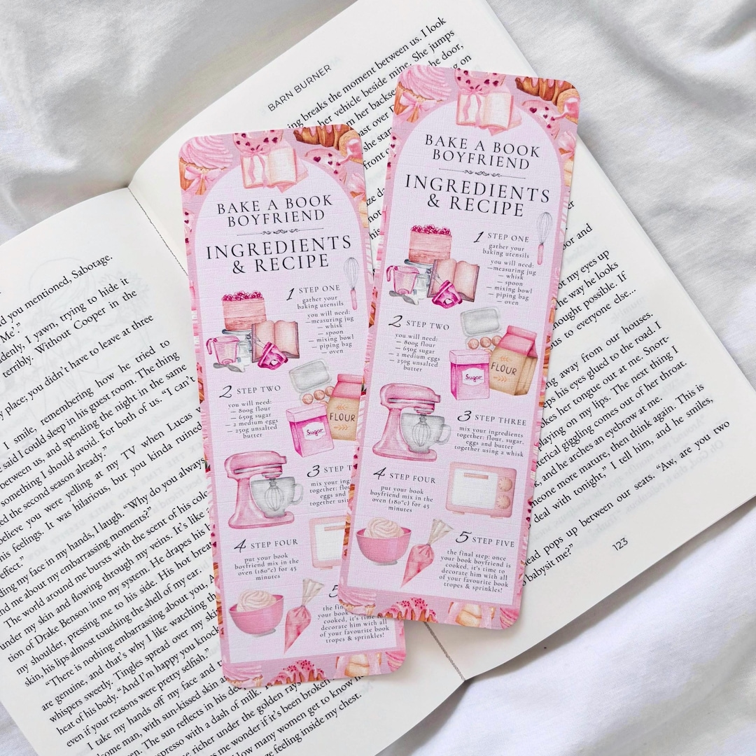 Bakery Bookmark | Bake a Book Boyfriend Recipe Bookmark | Bookish Gift ...