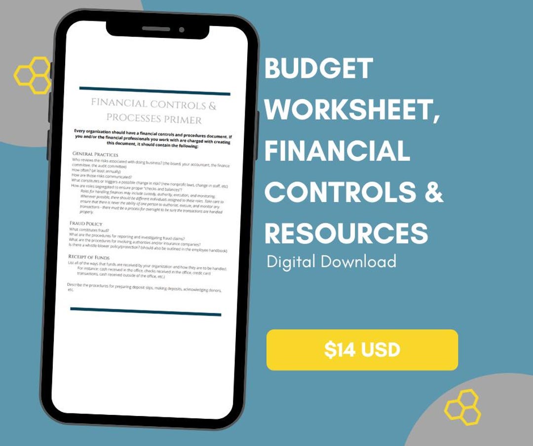 Nonprofit Budget Worksheet, Financial Processes Primer and Resources - Etsy