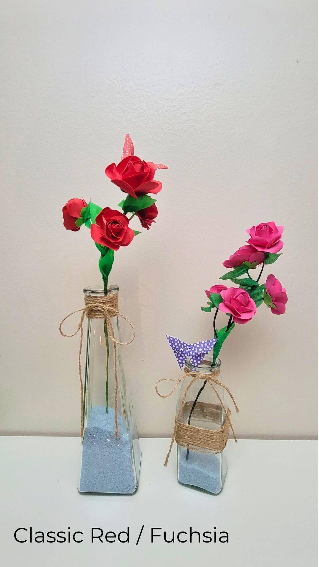 10 Small Paper Roses | Mini Bouquet, Artificial Flowers | Centerpiece ...