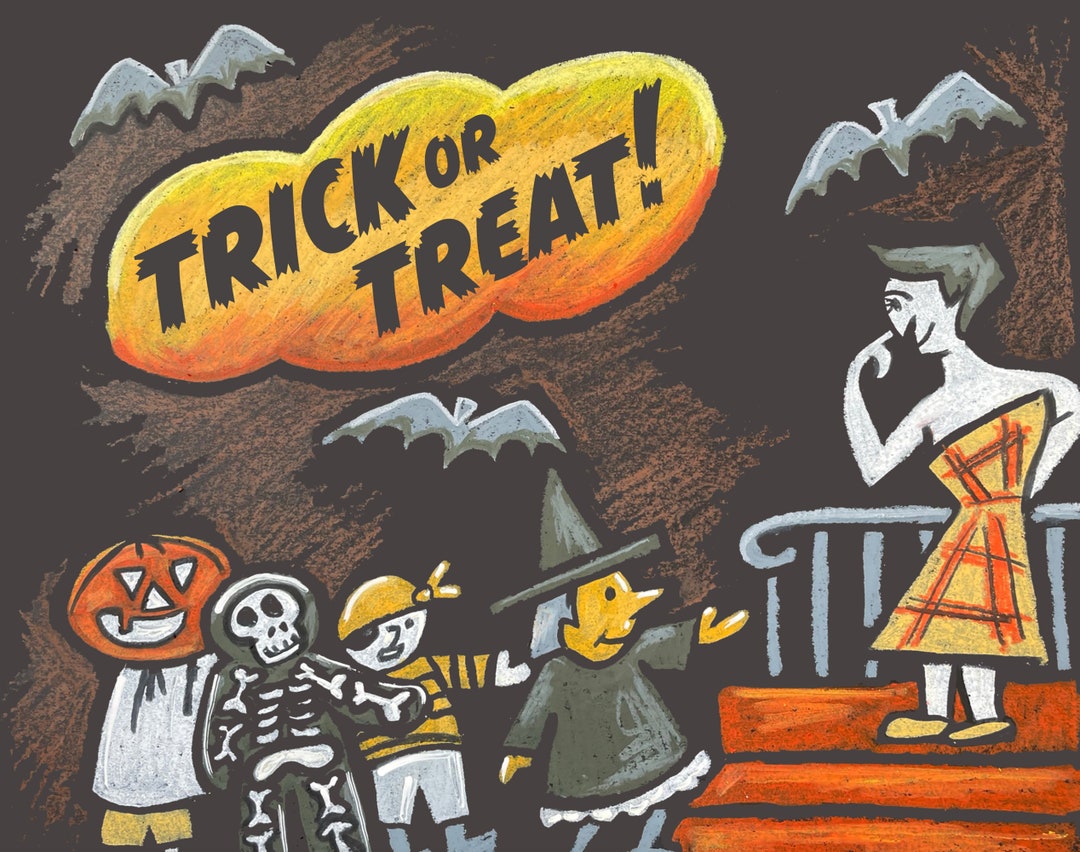 Trick or Treaters Card - Halloween, Costumes, Candy, Retro, Beistle ...