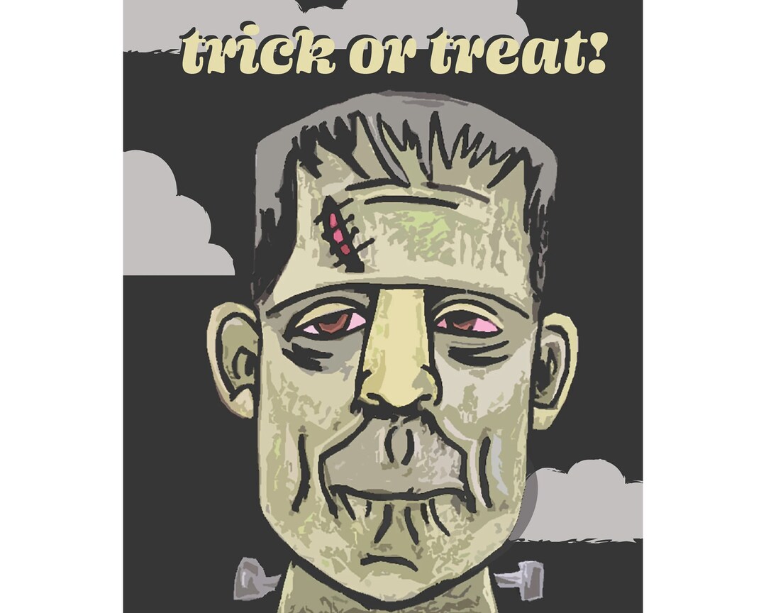 Frankenstein's Monster Greeting Card - Halloween, Trick, Treat, Monster ...