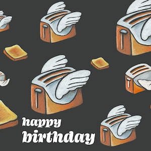 Flying Toasters Birthday Card - Nineties, After Dark, Chalk Art ...