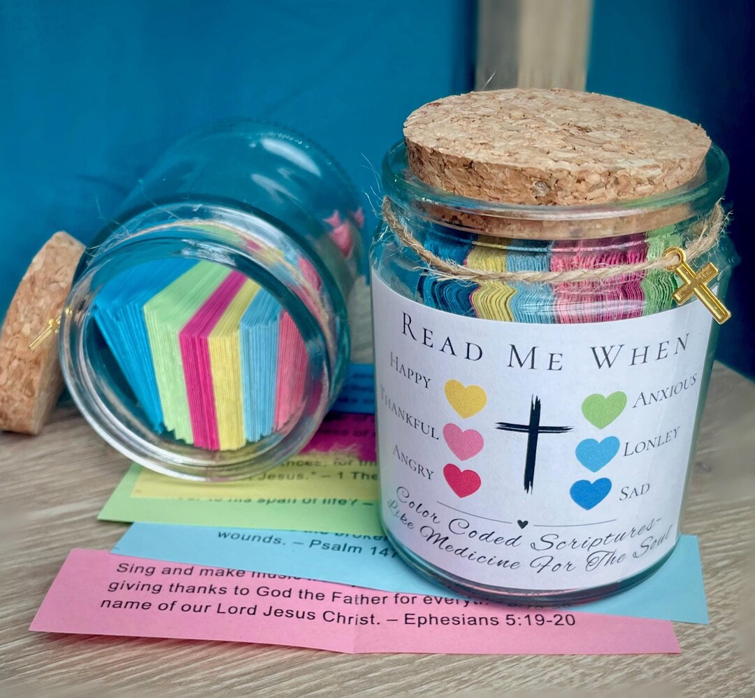 Bible Verse Jar, Color-coded Read Me When Jars, Scripture Jar for ...
