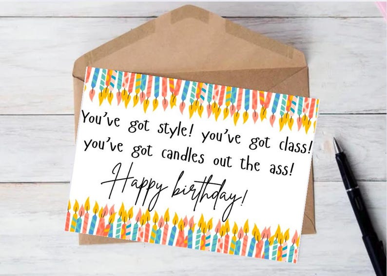 Funny Birthday Card: Silly Printable Card (PDF) - Etsy