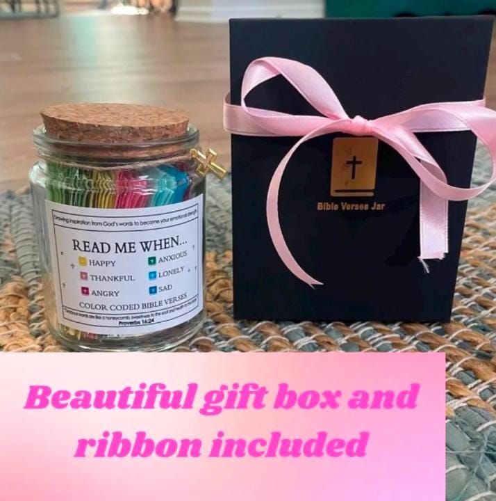 Personalized Color Coded Read Me When Bible Verse Jar for Emotions and ...