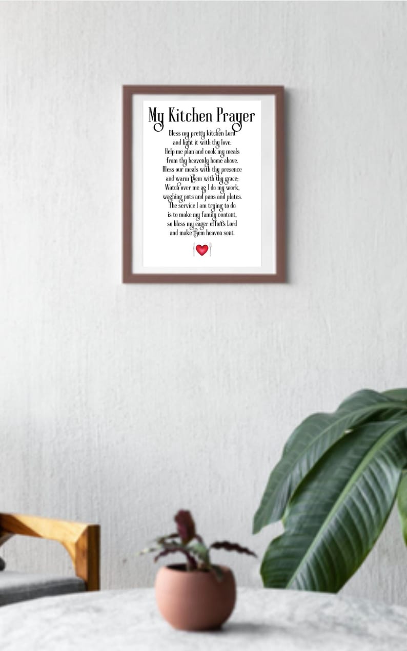 My Kitchen Prayer Print: Christian Kitchen Decor (PDF Digital Download ...