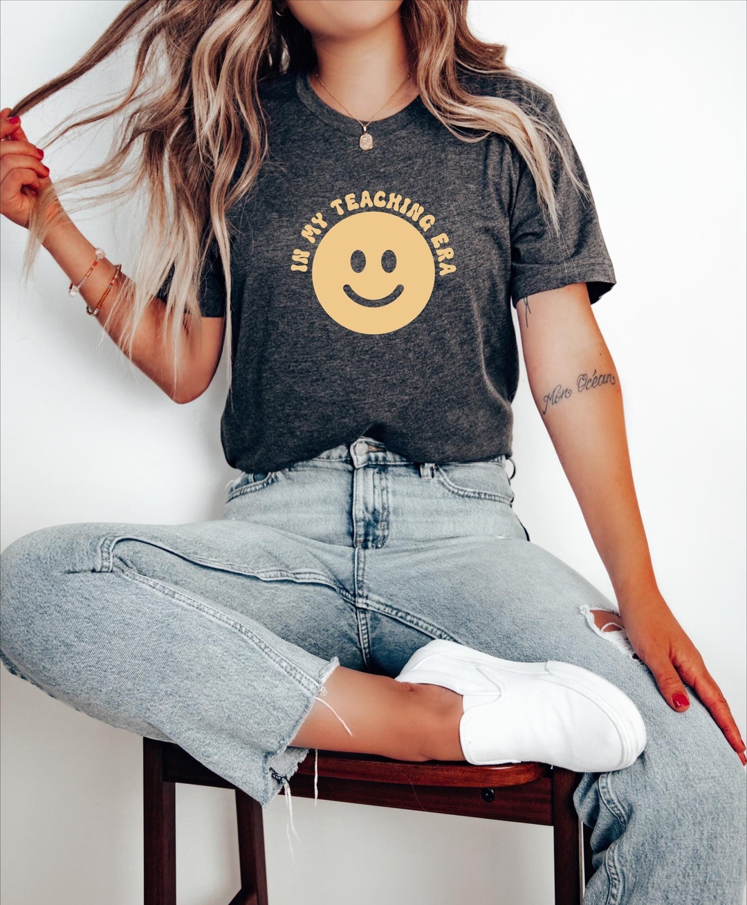 In My Teaching Era, Happy Smiley Teacher Shirt, Funny New Teacher Gift ...