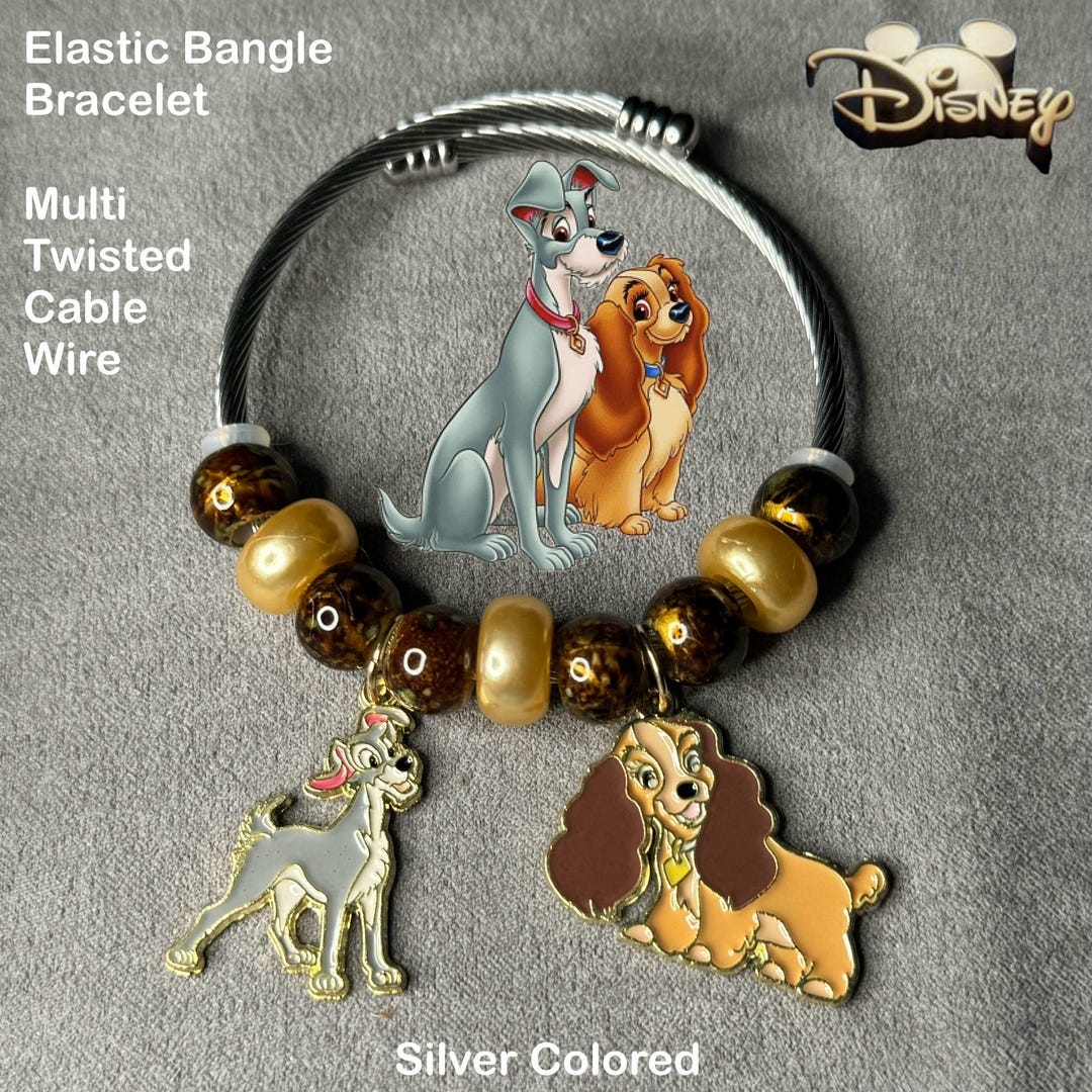 LADY & THE TRAMP Disneyinspired Silver Elastic Multi-twisted Cable ...