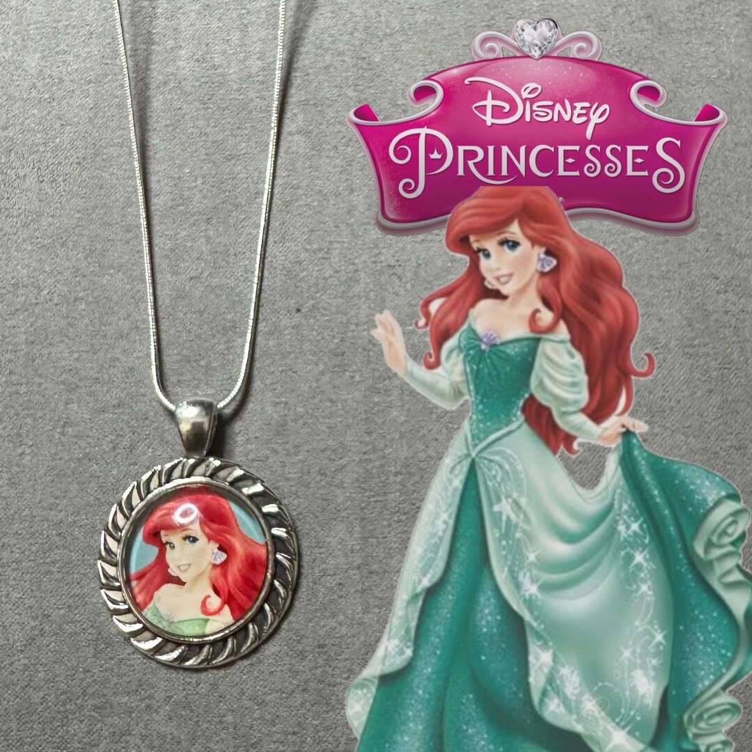 PRINCESS ARIEL the Little Mermaid Cabochon Charm Pendant on 925 ...