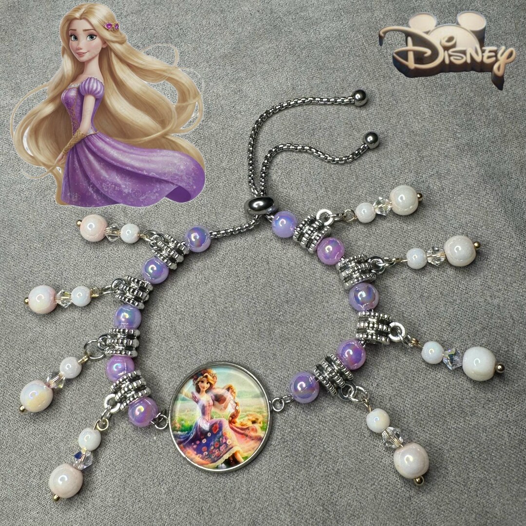 RAPUNZEL tangled Disneyinspired Silver Adjustable Slider Chain Charm ...