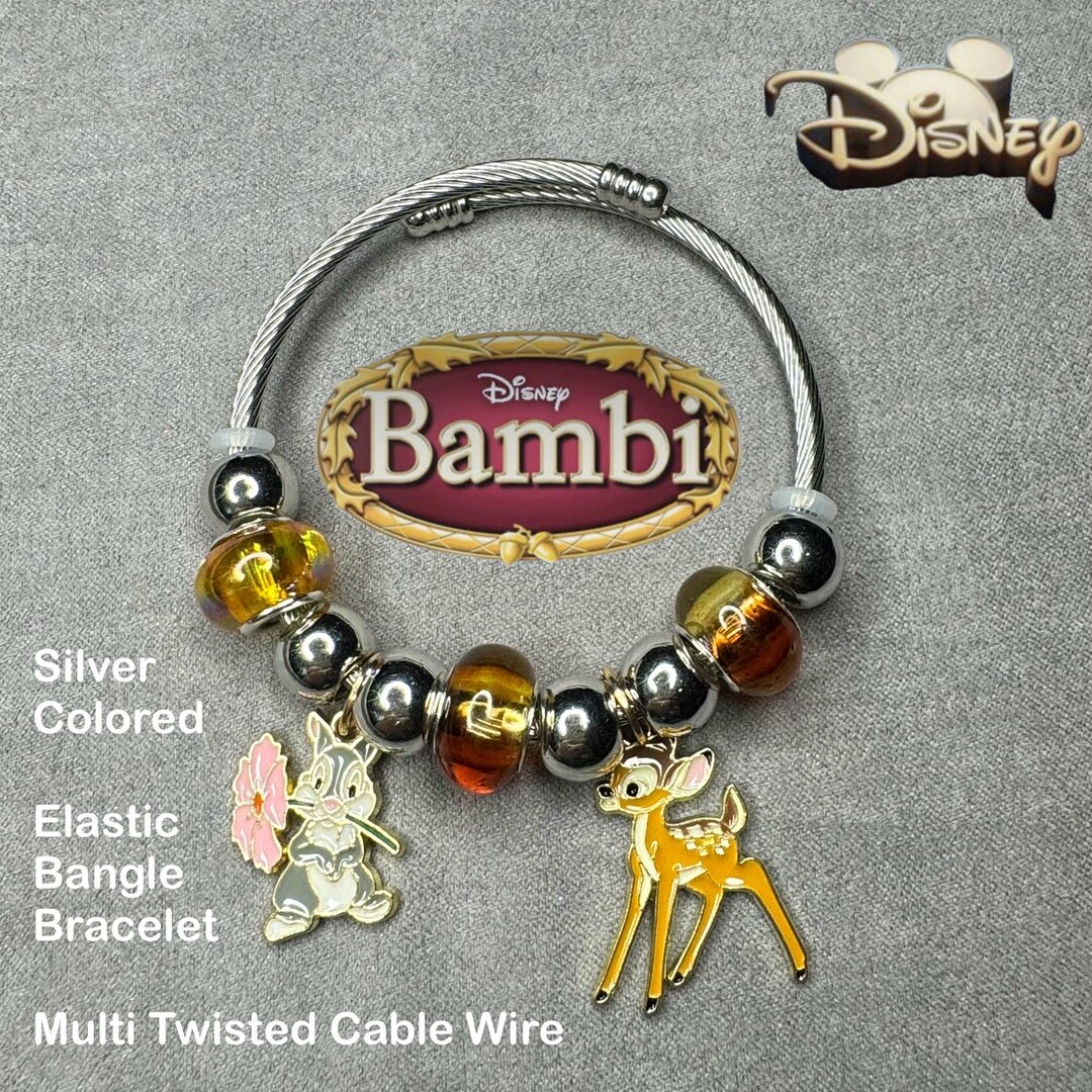 BAMBITHUMPER Disneyinspired Silver Elastic Multi-twisted Cable Bangle ...