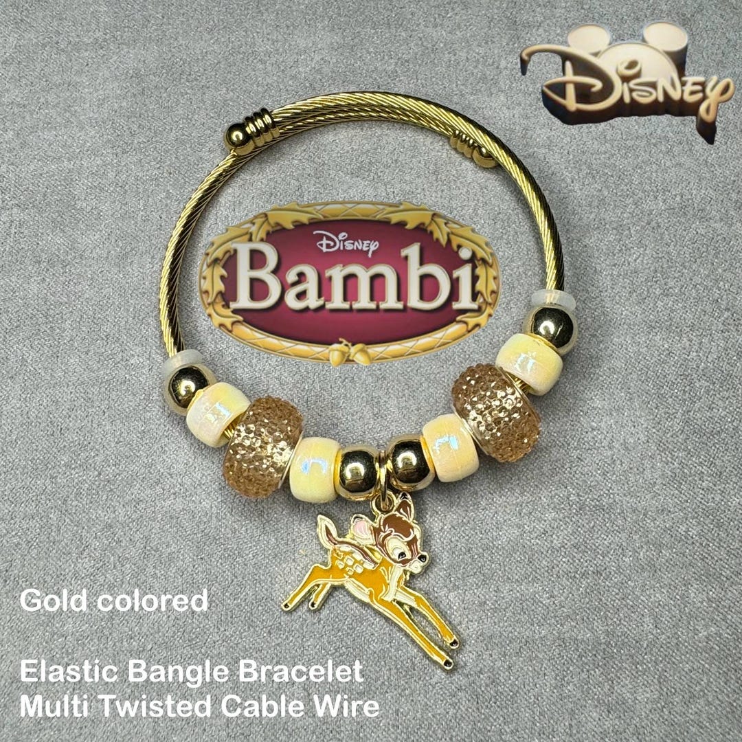 BAMBI Disneyinspired Gold Elastic Multi-twisted Cable Charm Bangle ...