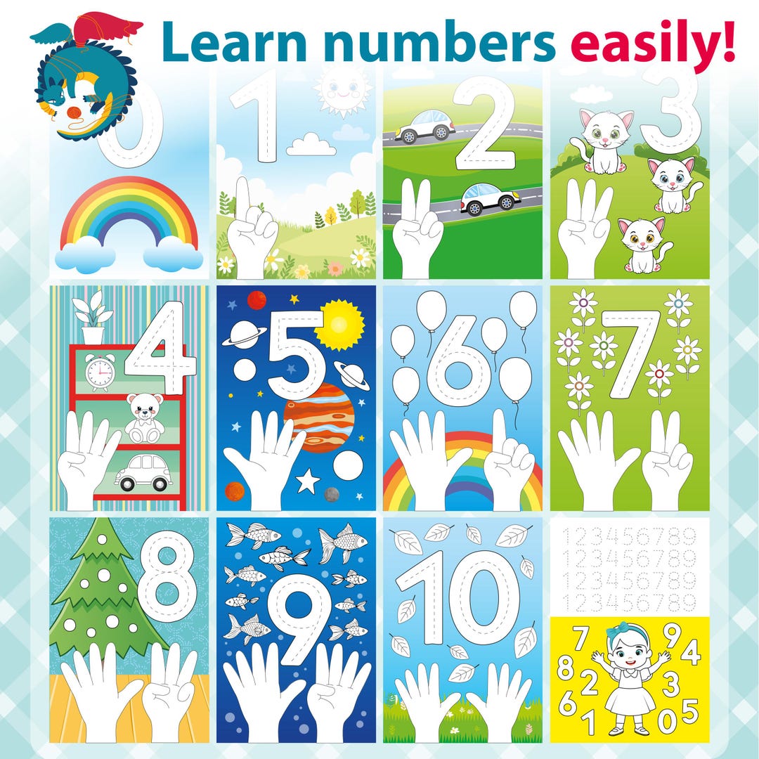 Learn Numbers 0-10 – Coloring & Counting With Fingers and Objects ...