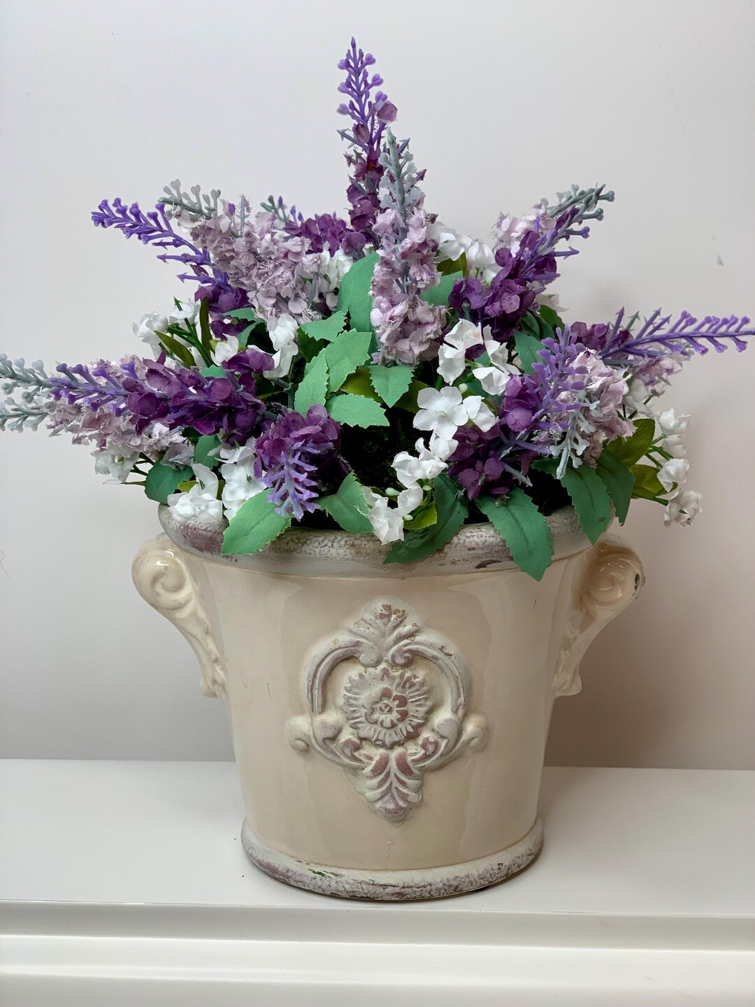 Lilac Floral Vase Topper: One-of-a-kind Home Decor (4.5-6.5" Opening ...