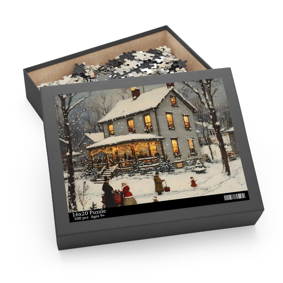 Puzzle, Norman Rockwell Christmas Jigsaw, Holiday 500 Piece Game Toy ...