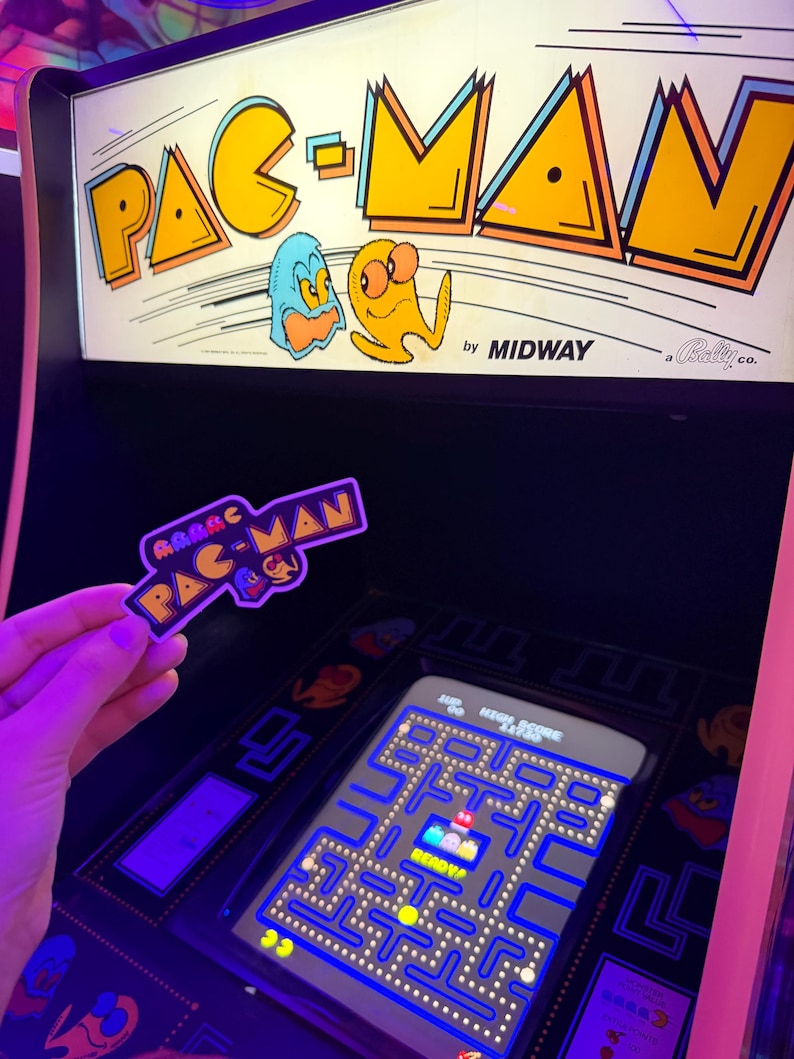 ARCADE Pac-man Arcade Die-cut Matte Vinyl Sticker - Etsy