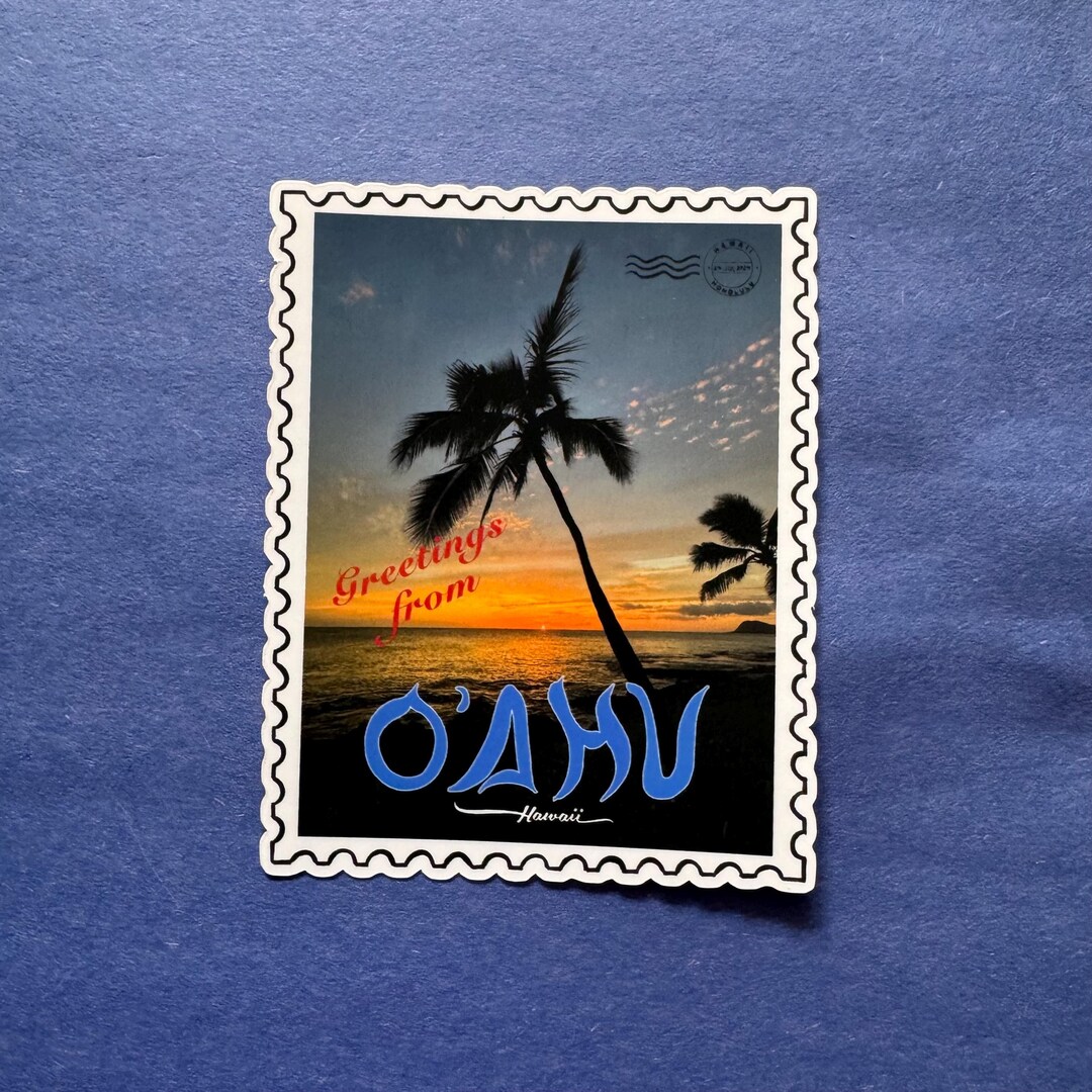 HI O’AHU Hawaii Sunset Die-cut Matte Sticker - Etsy