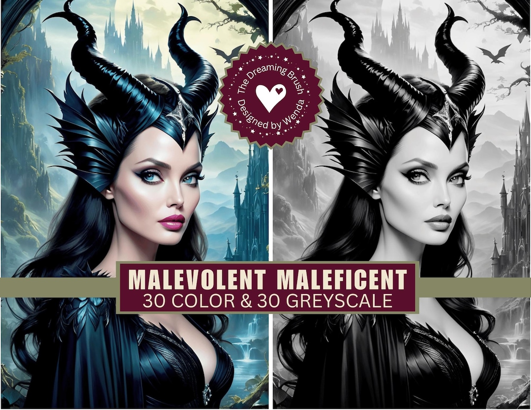 Color and Grayscale Malevolent Maleficent Book 2 Coloring | Dark Fairy ...