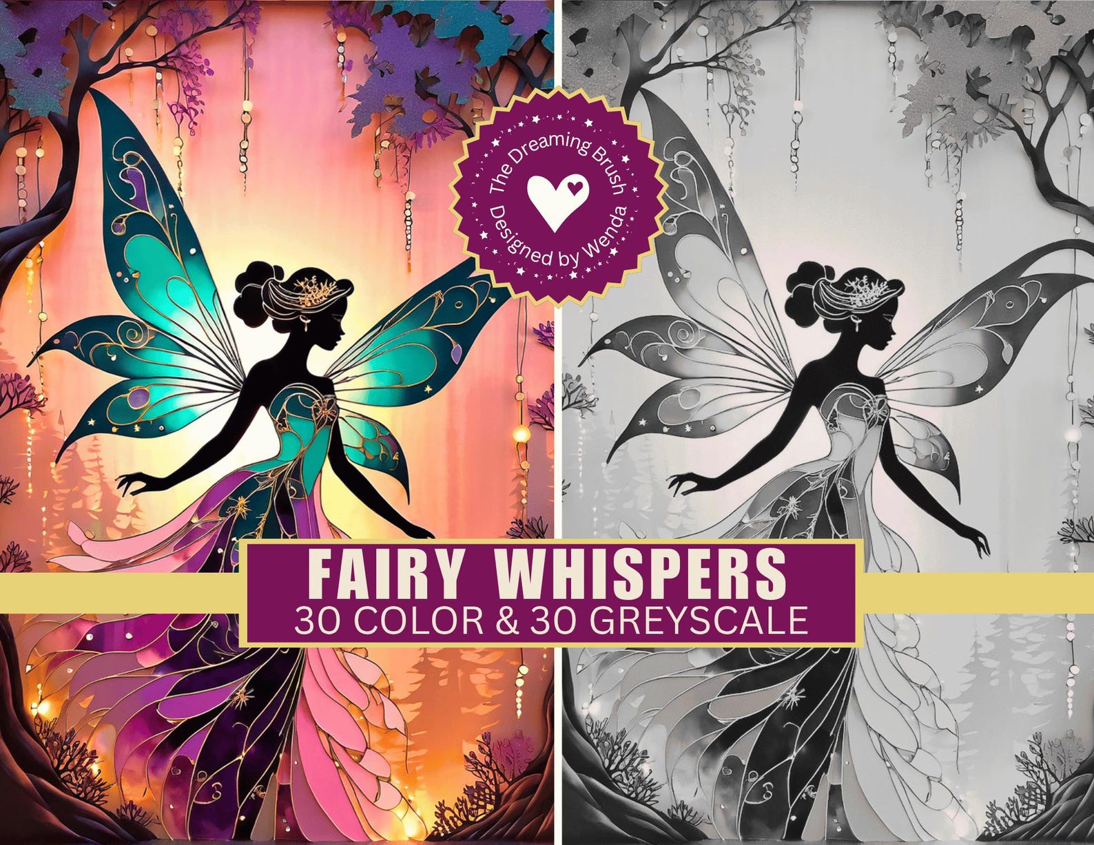 Fairy Whispers Fantasy Art Print for Junk Journaling, Scrapbooking ...