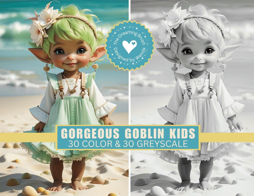 Bohemian Goblin Kids Coloring Book | Fantasy Art Prints (PDF) - Etsy