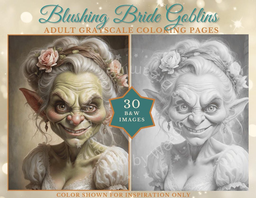 30 Bride Goblins Ogres Coloring Pages, Fairies Coloring Book, Gnome ...