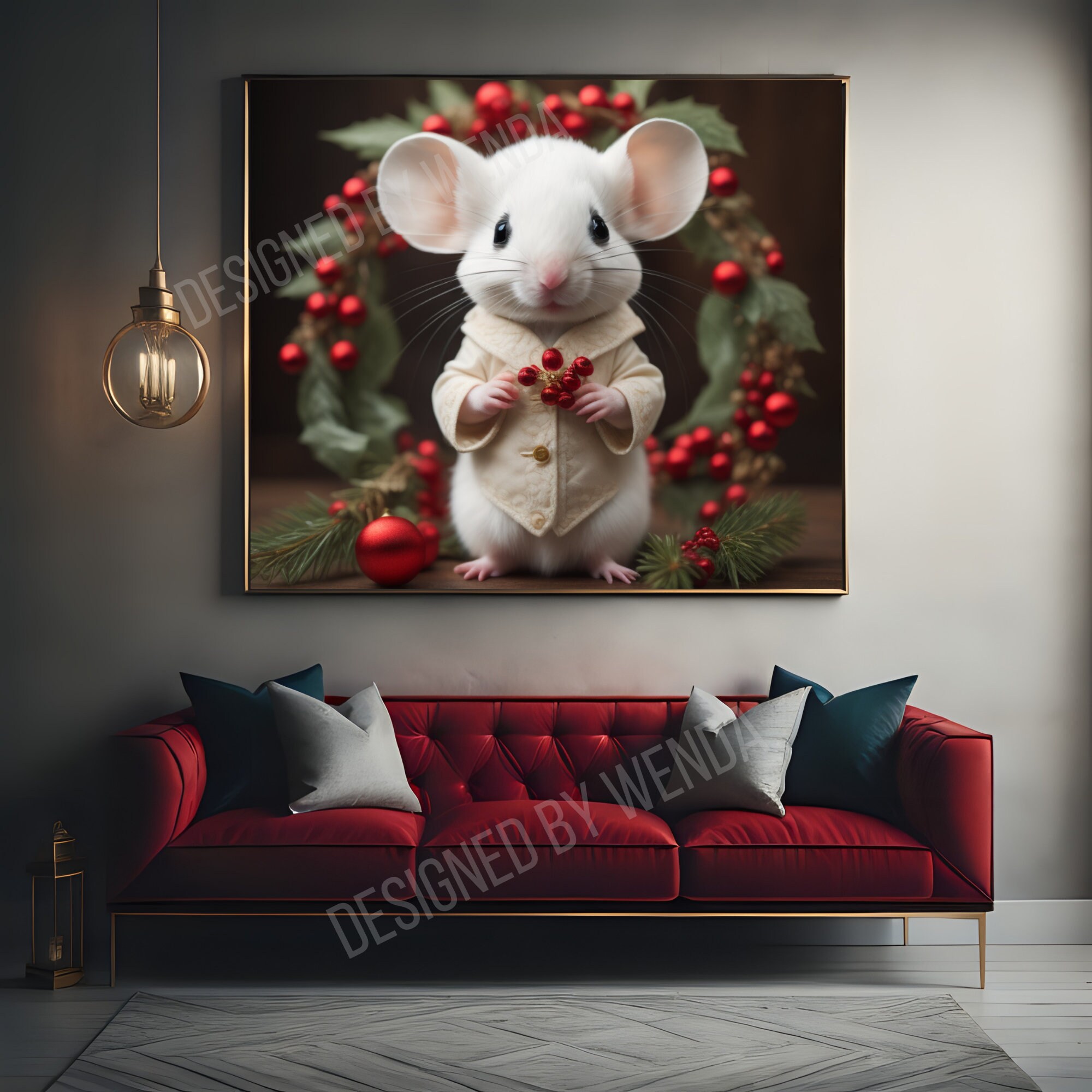 5 PRINTABLE Christmas Mouse Set 3: Digital Download for Cute Mice ...