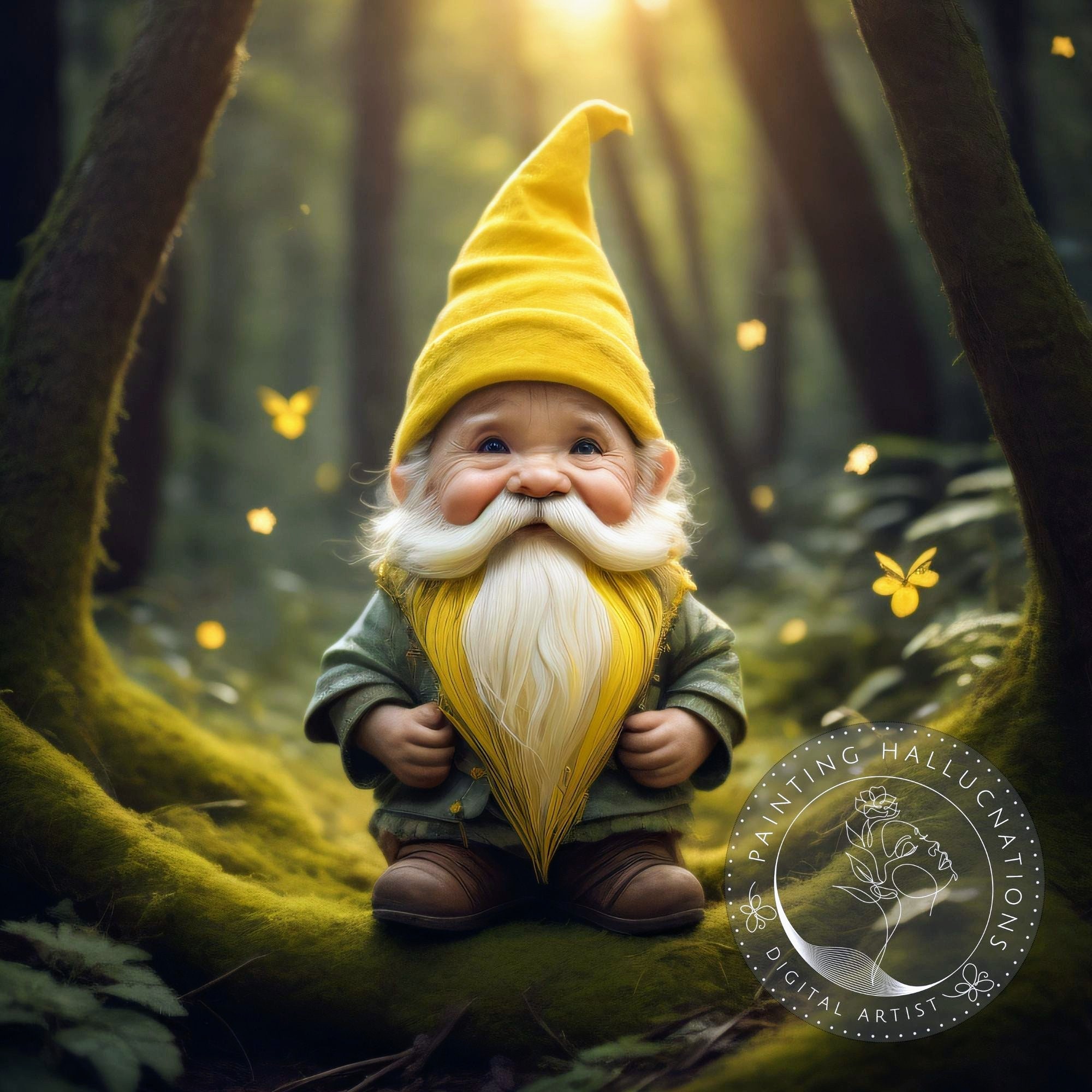 5 PRINTABLE Woodland Garden Gnome, Fantasy Land Garden Gnomes, Poster ...
