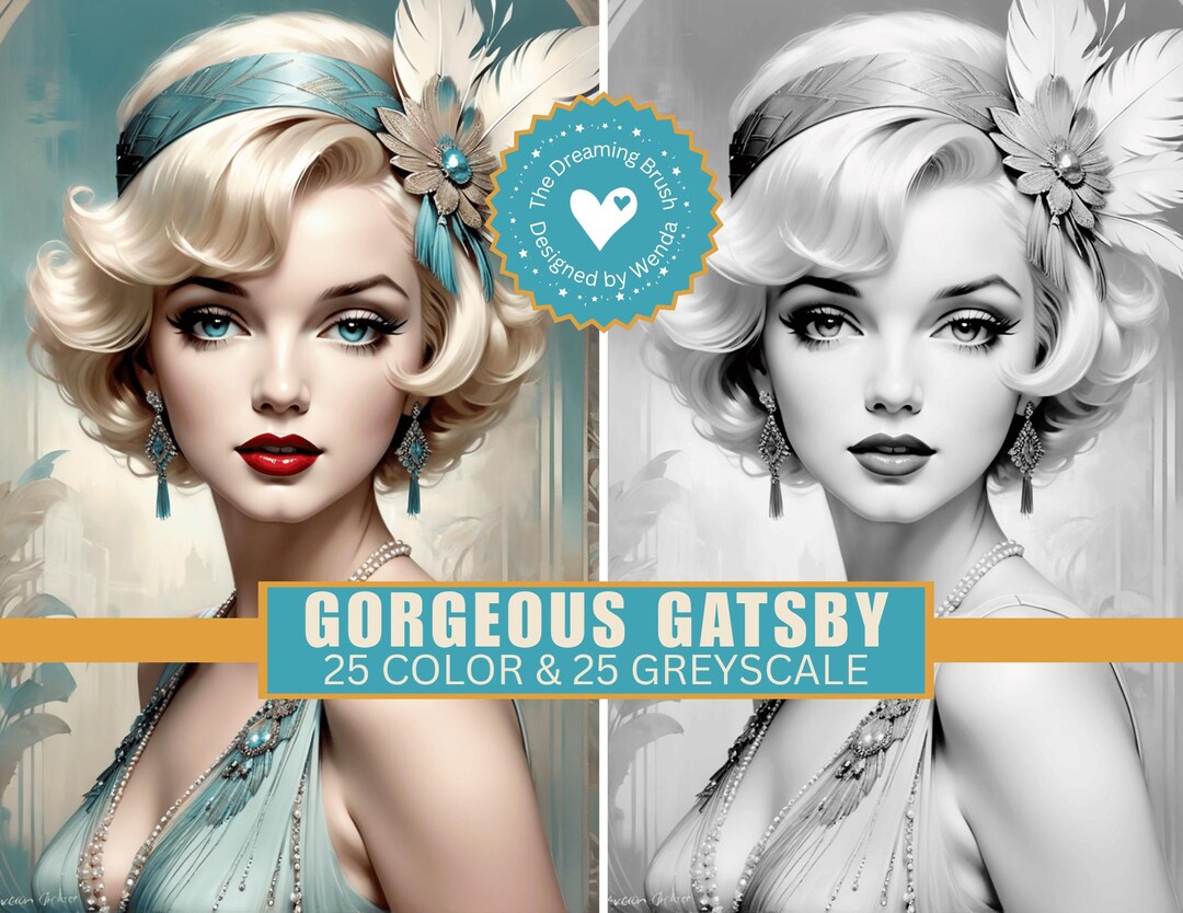 Marilyn Gatsby Junk Journal Kit – Full Color and Greyscale Flapper ...