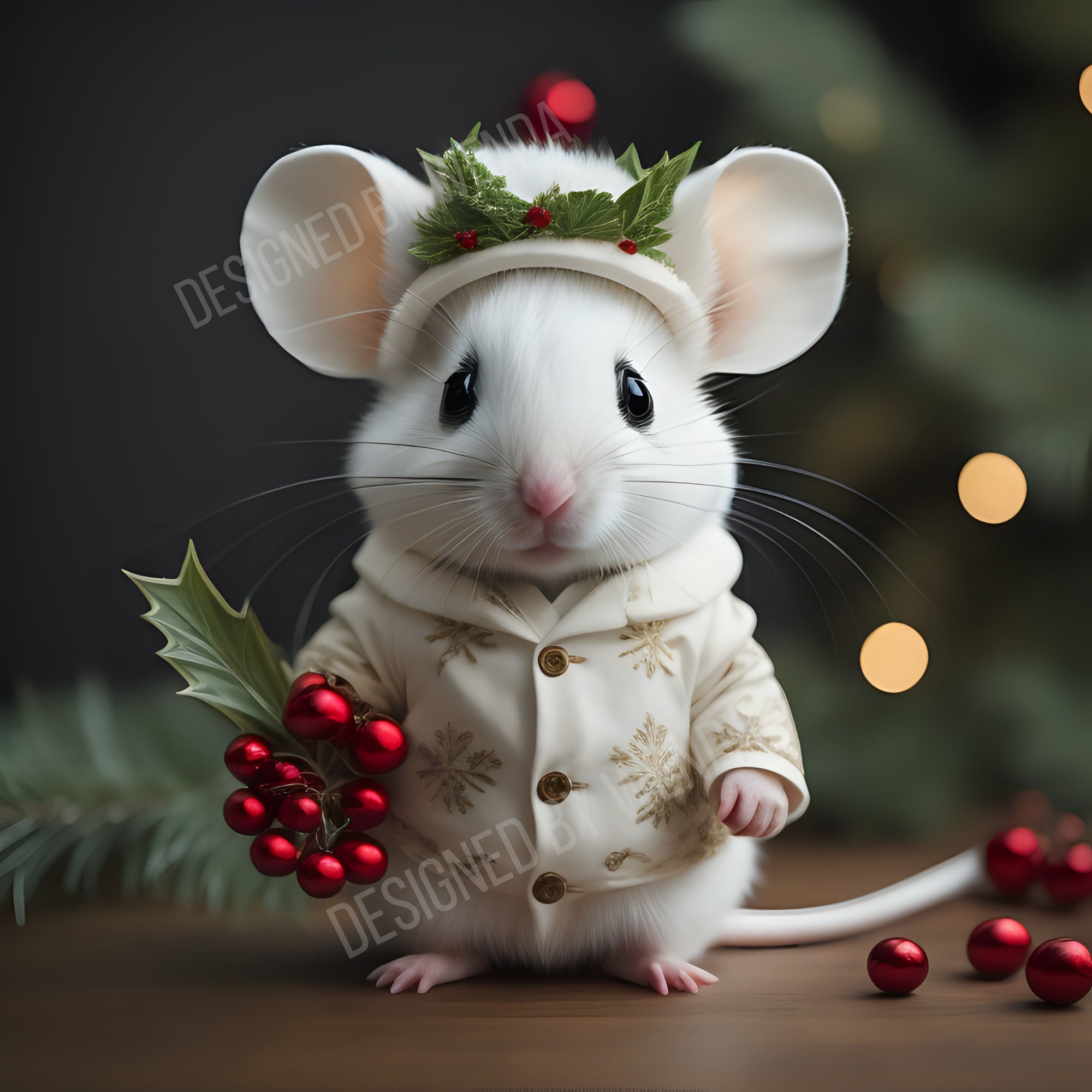 5 PRINTABLE Christmas Mouse Set 4: Digital Download for Cute Mice ...