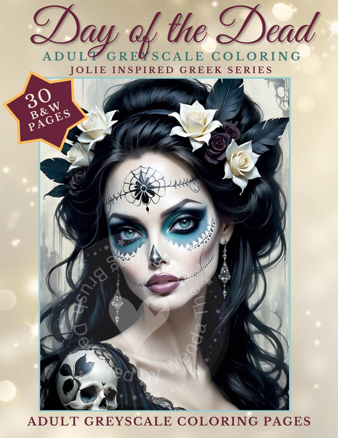 30 Day of the Dead Coloring Pages, Fairies Coloring Book, Gnome, Witch ...