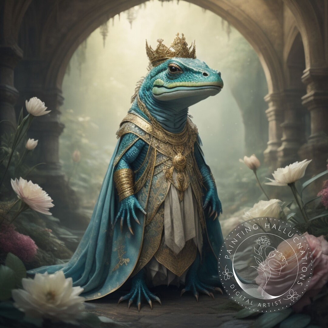 4 PRINTABLE Fantasy Land Princess Lizards Prints for Wall - Etsy