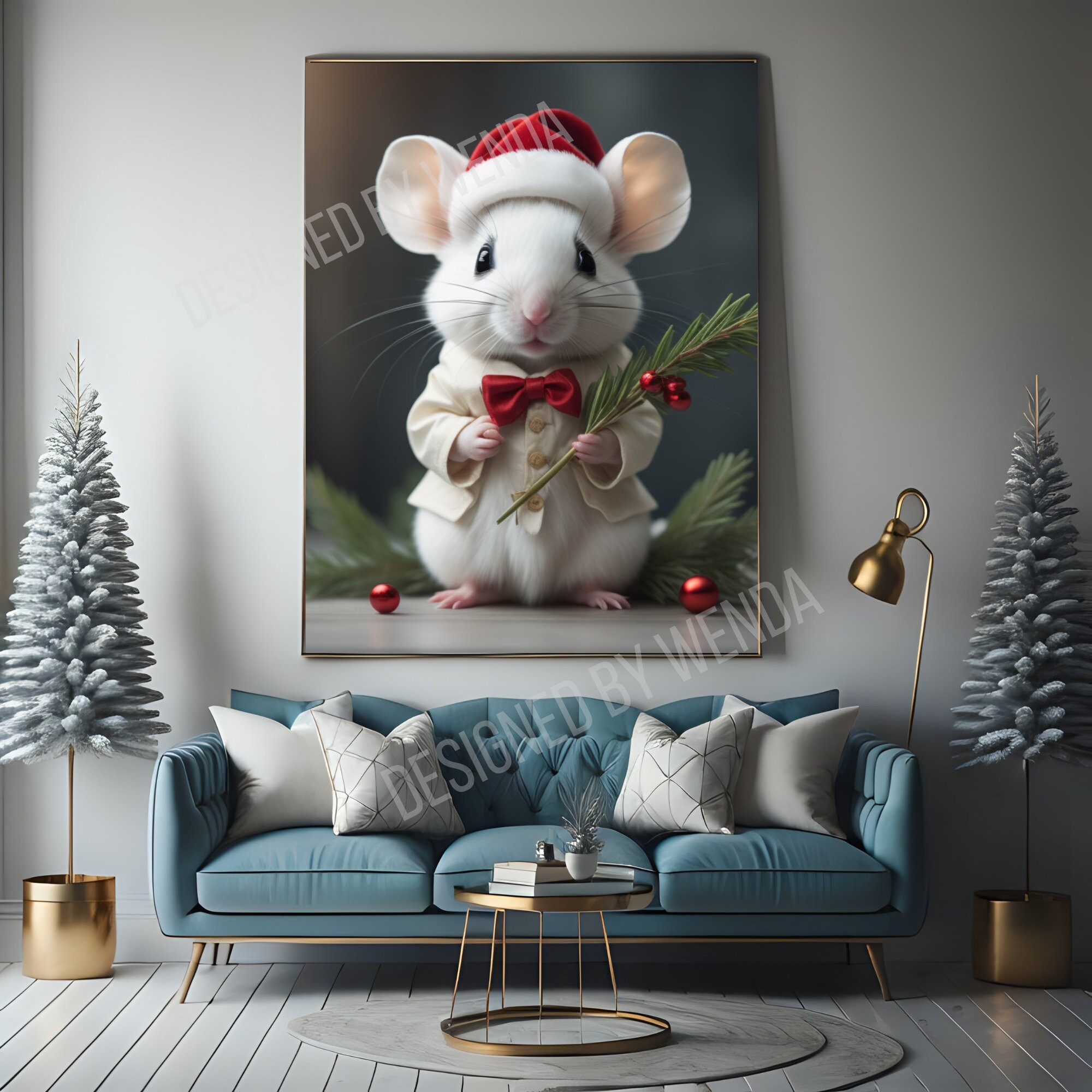 5 PRINTABLE Christmas Mouse Set 2: Digital Download for Cute Mice ...