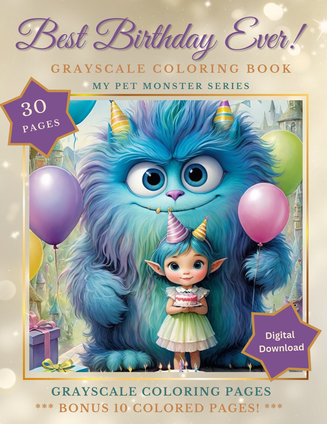 30 My Pet Monster Adult Coloring Pages, Fairies Coloring Book, Gnome ...