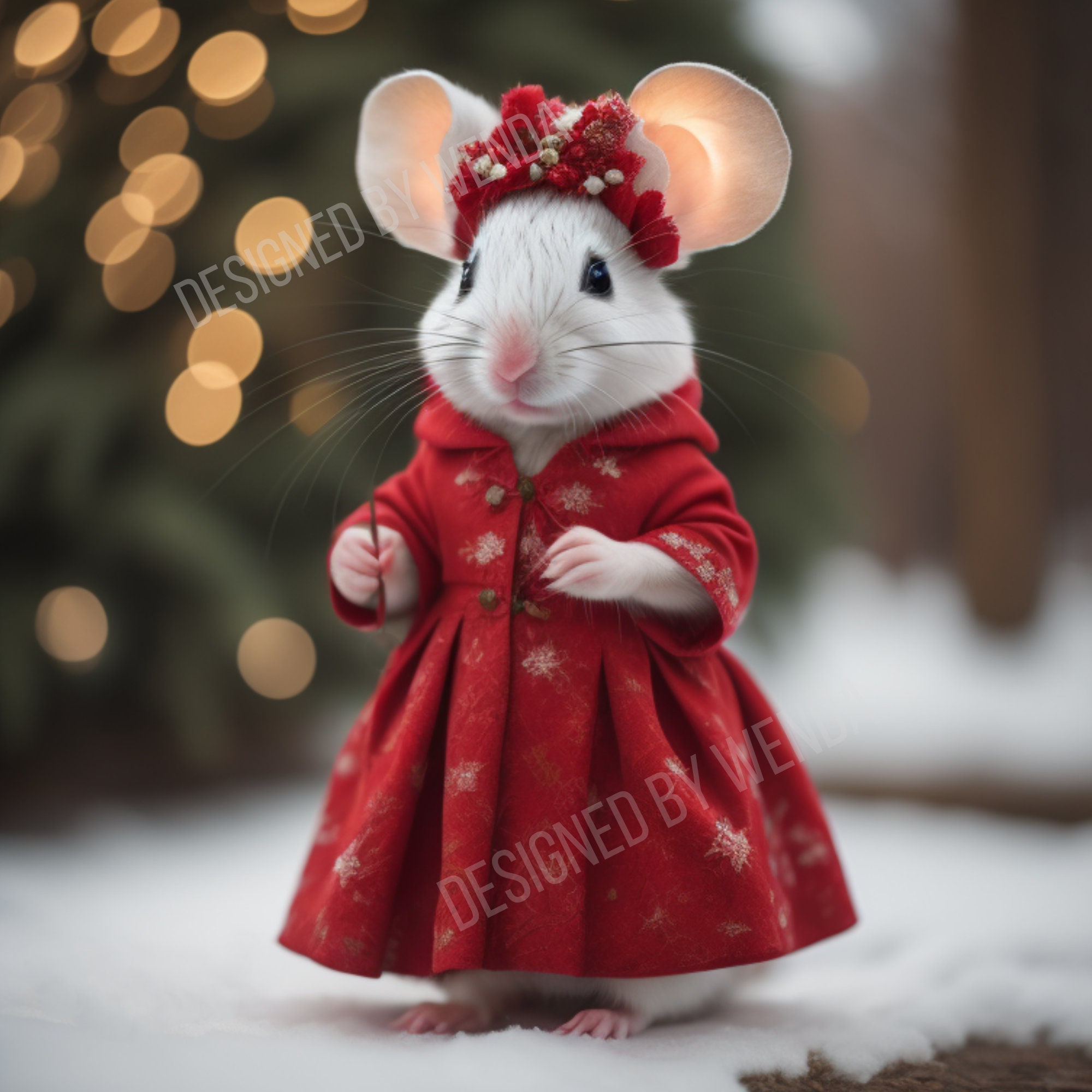 5 PRINTABLE Christmas Mouse Set 2: Digital Download for Cute Mice ...