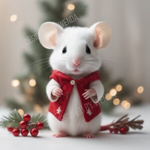 5 PRINTABLE Christmas Mouse Set 1, Digital Download, Cute Mice ...