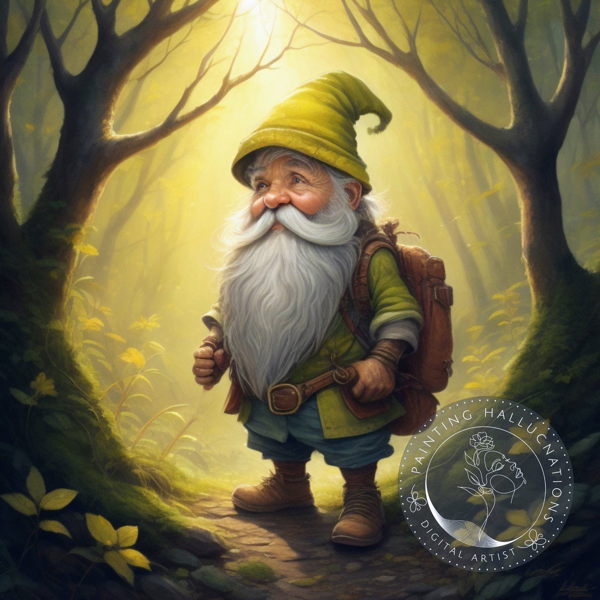 5 PRINTABLE Woodland Garden Gnome, Fantasy Land Garden Gnomes, Poster ...