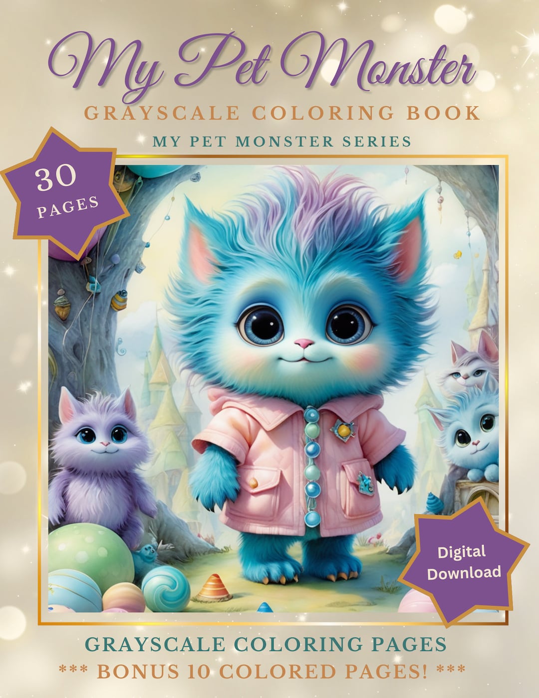 30 My Pet Monster Adult Coloring Pages, Fairies Coloring Book, Gnome ...