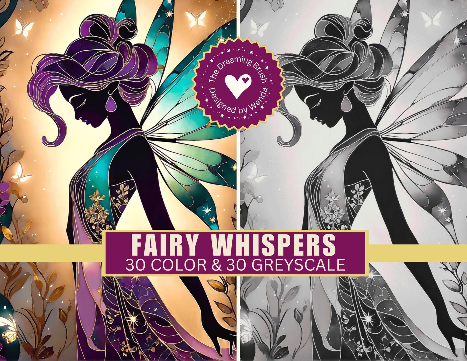 Fairy Whispers Fantasy Art Print for Junk Journaling, Scrapbooking ...