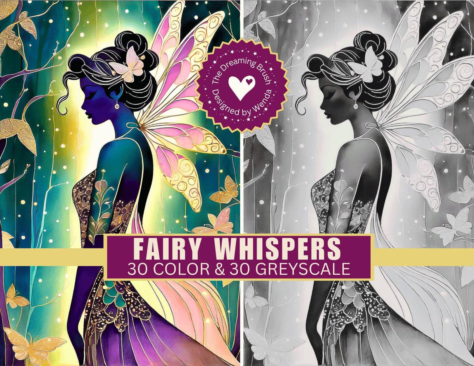 Fairy Whispers Fantasy Art Print for Junk Journaling, Scrapbooking ...