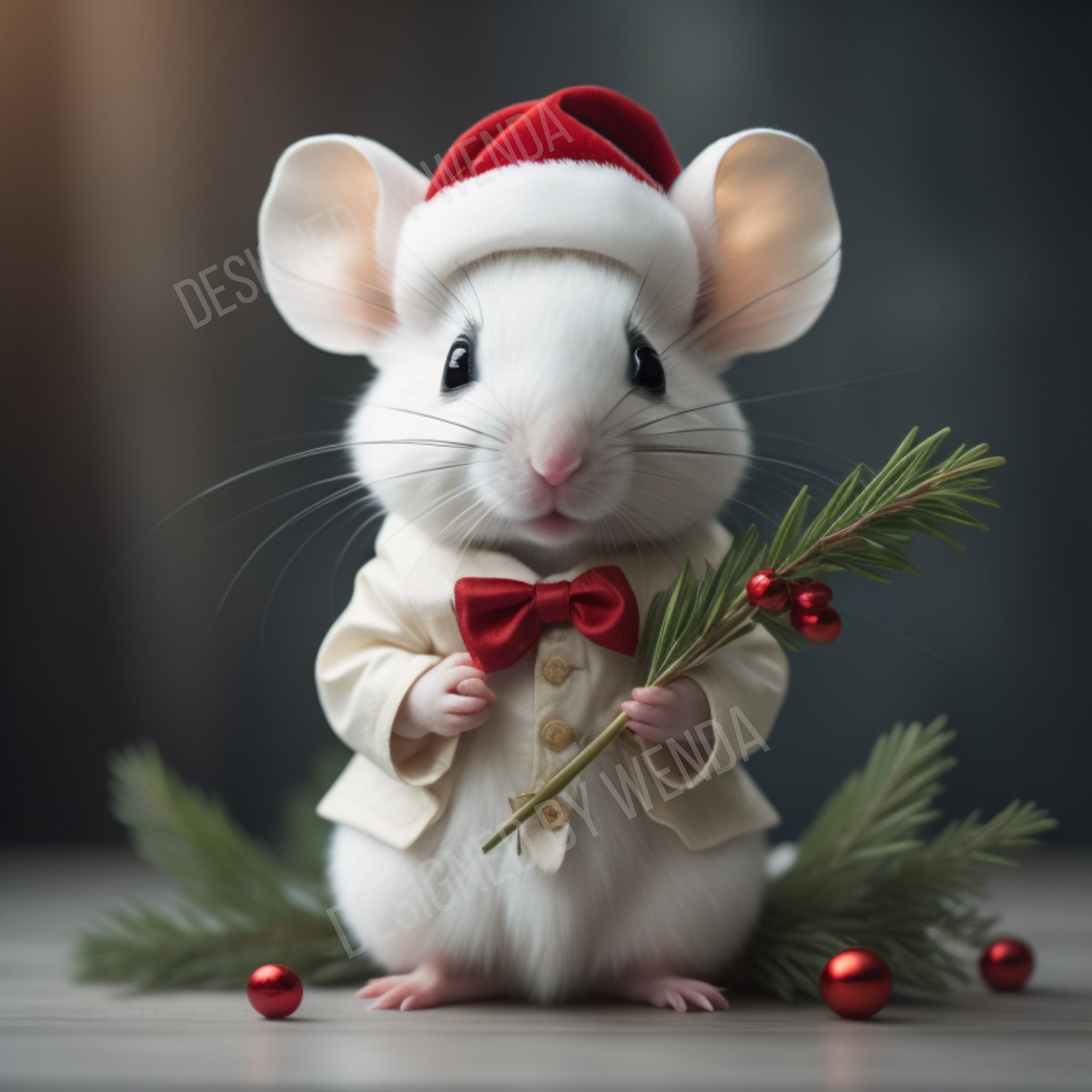5 PRINTABLE Christmas Mouse Set 2: Digital Download for Cute Mice ...