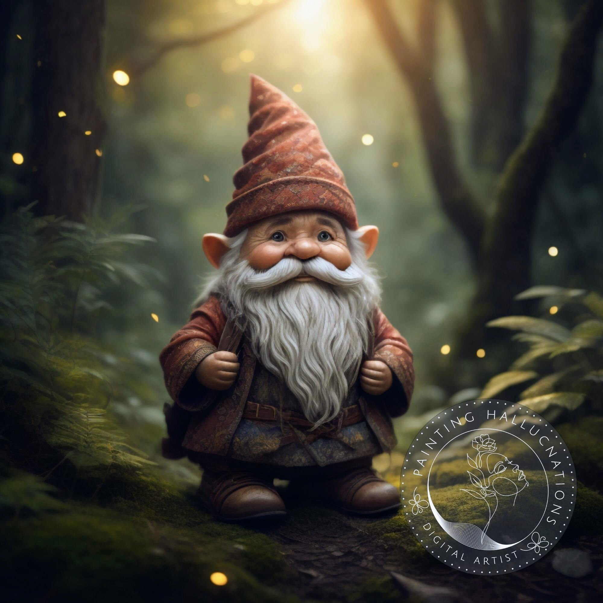 5 PRINTABLE Woodland Garden Gnome, Fantasy Land Garden Gnomes, Poster ...