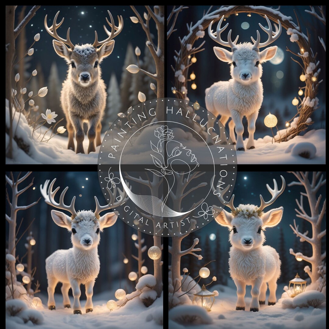 Woodland Animal Nursery Prints: Baby Baby Reindeer Set of 4 Printable ...