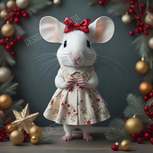 5 PRINTABLE Christmas Mouse Set 1, Digital Download, Cute Mice ...