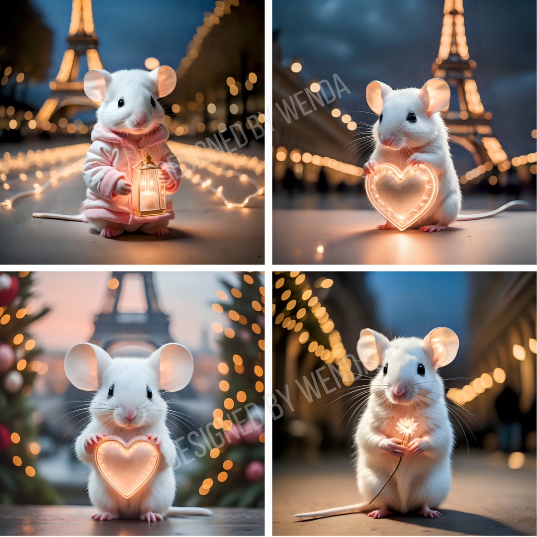5 PRINTABLE Christmas in Paris Downloadable Christmas Mouse, Christmas ...