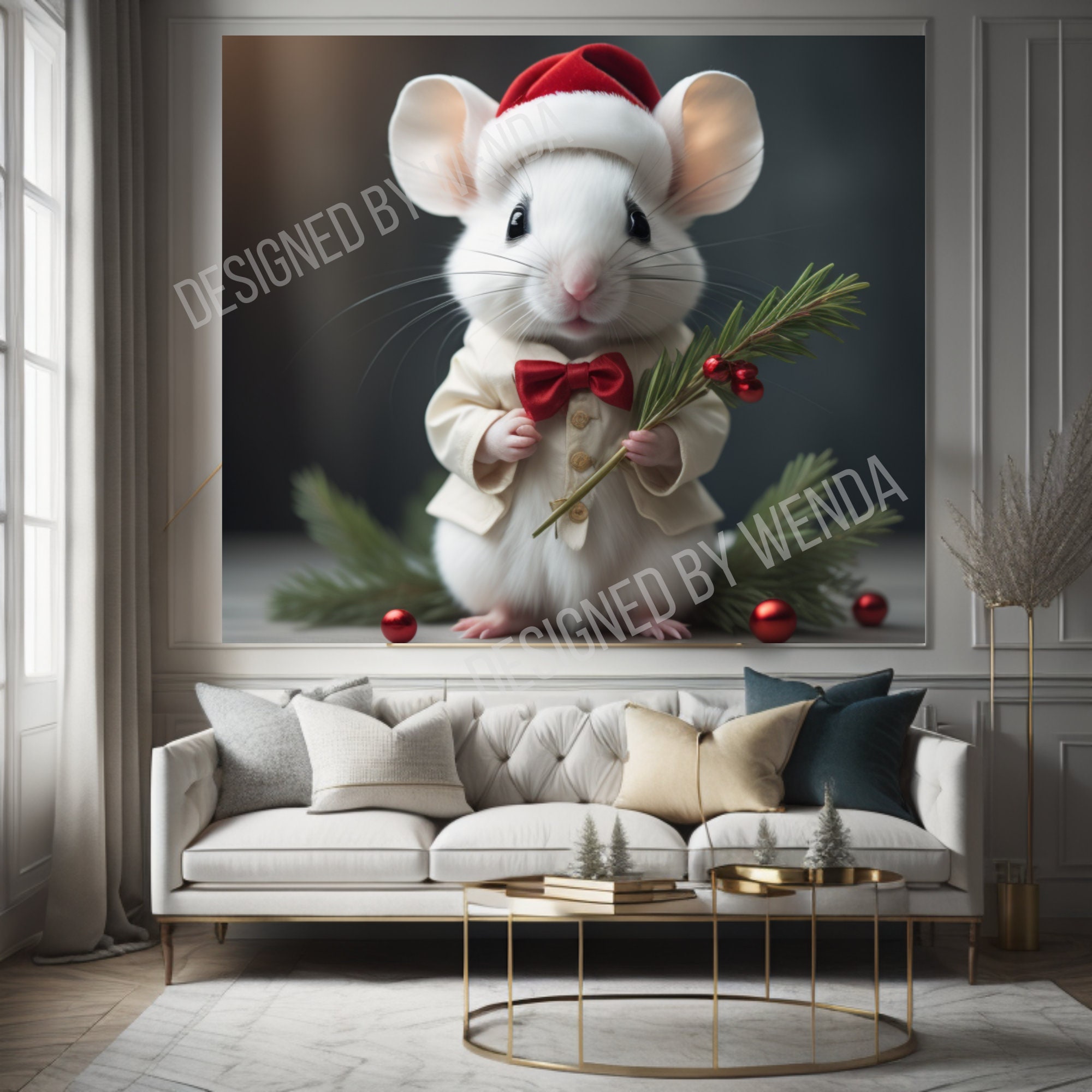 5 PRINTABLE Christmas Mouse Set 2: Digital Download for Cute Mice ...