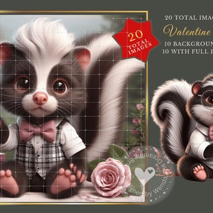 Valentine Skunk Digital Download Prints: 20 Adorable Designs for All ...