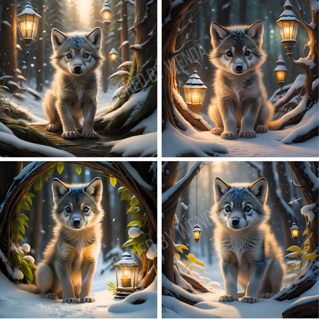 5 PRINTABLE Woodland Animals Timberwolf Cub Nursery Set Wall - Etsy